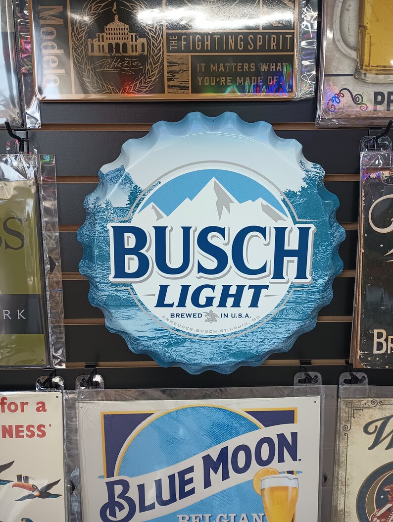 18 Busch Light Beer Bottle Cap Sign Metal Busch Light - Etsy