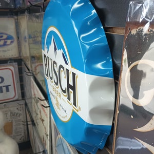 18" Busch Beer Bottle Cap Sign Metal Beer Signs Busch Beer Drinker ...