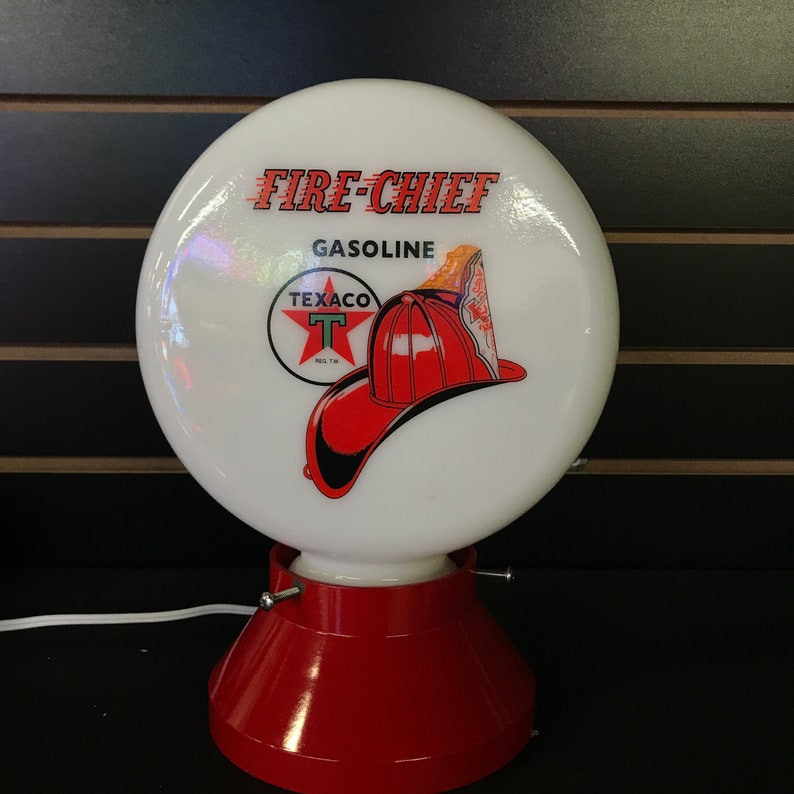 Mini 8 Glass Texaco Fire Chief Gas Pump Globe WITH LIGHT - Etsy
