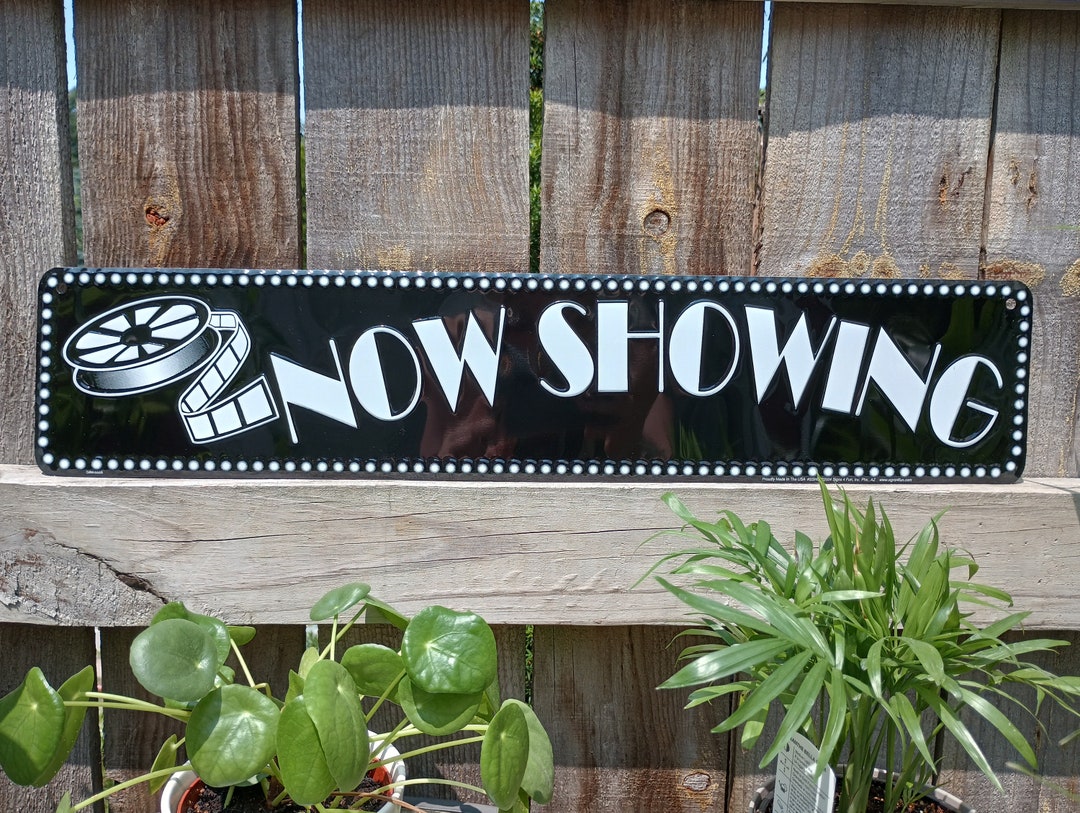 Now Showing Movie Room Sign Home Movie Theater Wall Decor Tin Metal ...