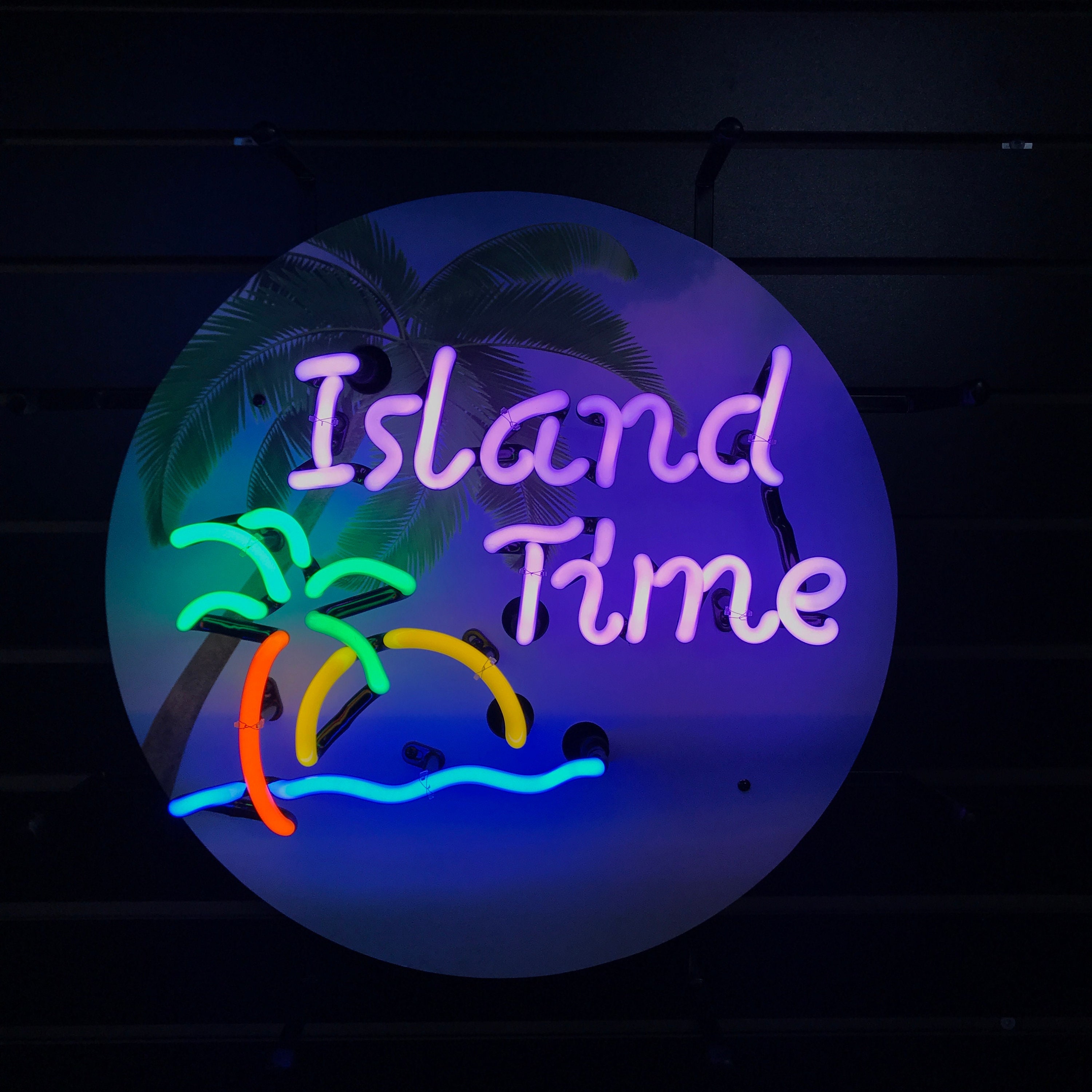 Island Time Neon Sign AUTHENTIC GLASS NEON Signs Bright - Etsy