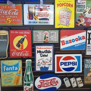 Pepsi Signs Retro Kitchen Decor Pepsi Oval Metal Signs for Bar Area ...