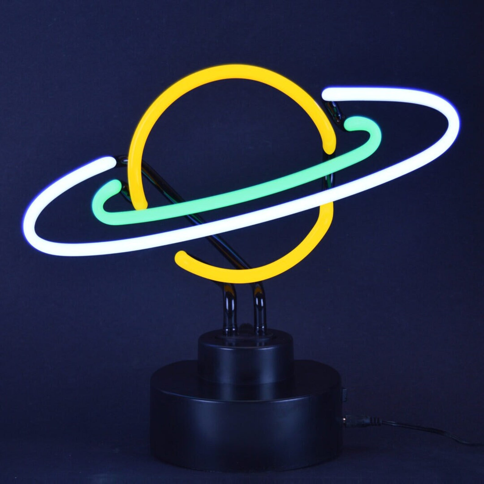 Saturn Neon Sign AUTHENTIC GLASS NEON Signs Outer Space Wall - Etsy