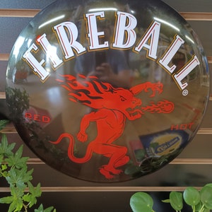 15 Fireball Whisky Metal Dome Sign Fireball Whiskey Signs Liquor ...