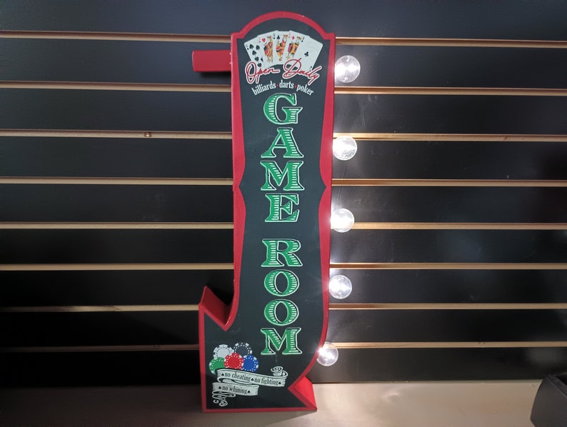 Game Room Sign LED Light up Double Sided Gameroom Wall Decor - Etsy