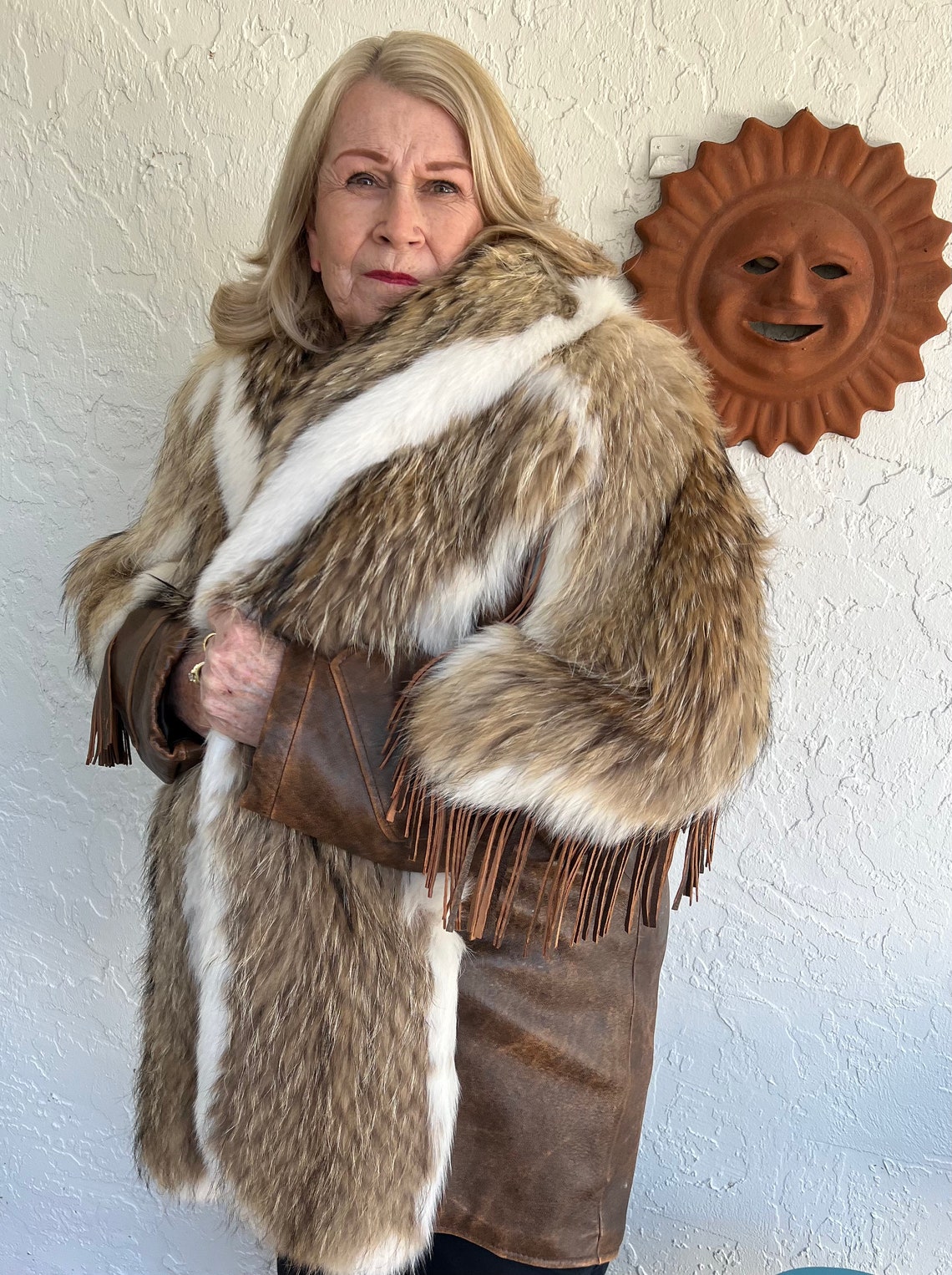 Overland Sheepskin/finn Raccoon Coat - Etsy