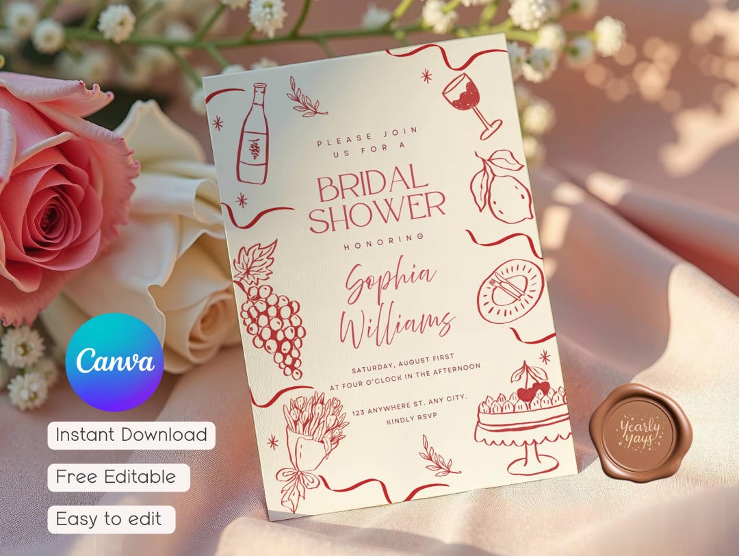 Italian Bridal Shower Invitation Italian Theme Bachelorette Welcome ...