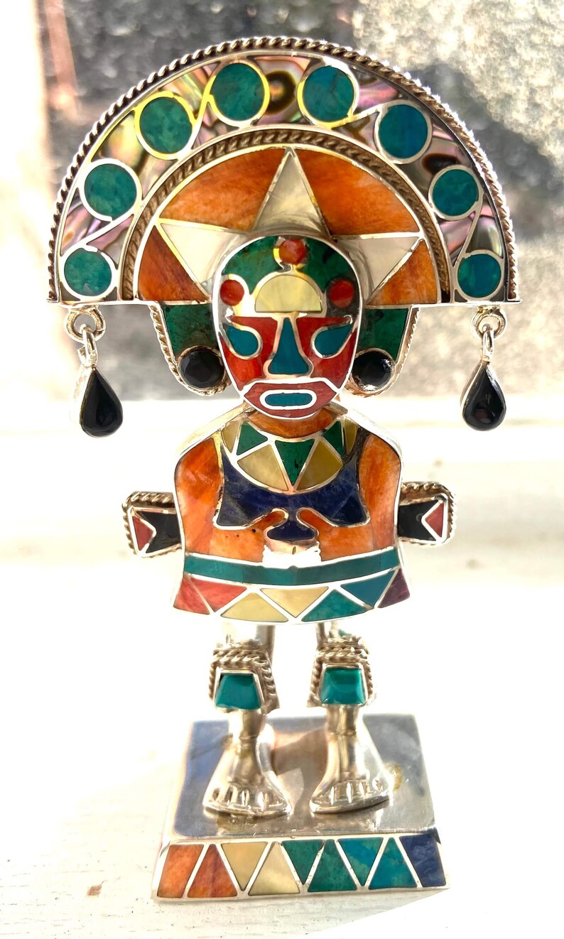 Andean Wiracocha Altar Gem Inlaid Statue - Etsy