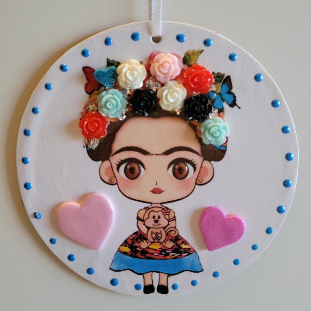 Baby Frida - Heart & Flowers, Frida Decoration, Baby Frida Kahlo Gift ...
