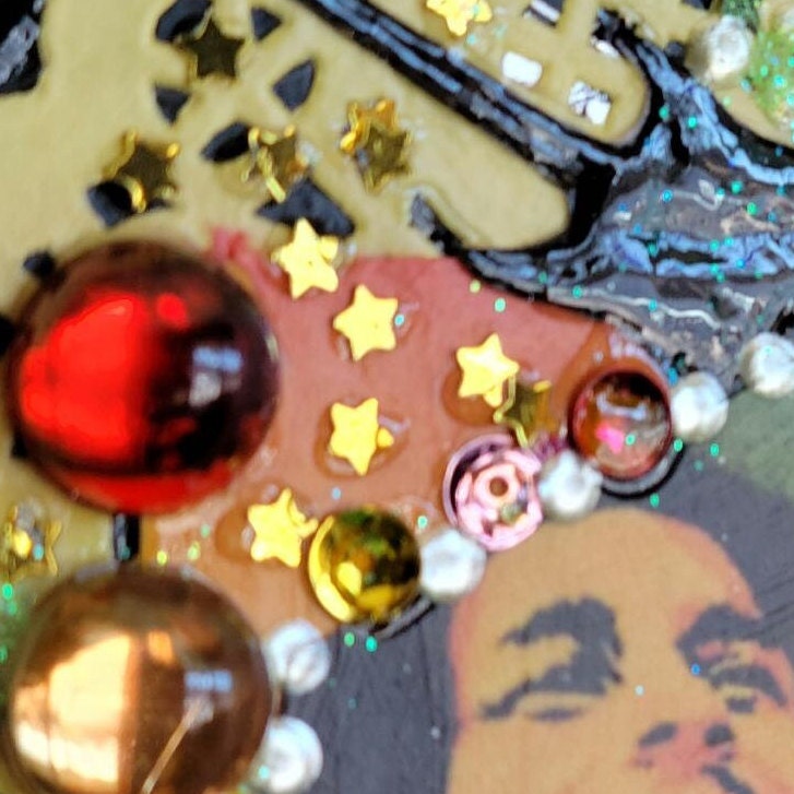 Bob Marley One Love Guitar Ornament, Upcycled CD Gift Tag, Bob Maley ...