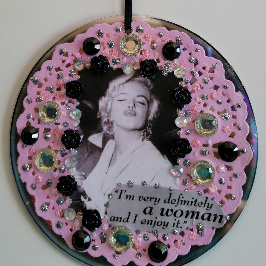 Marilyn Monroe Quote Ornament, Upcycled CD Gift Tag, Marilyn Stocking ...