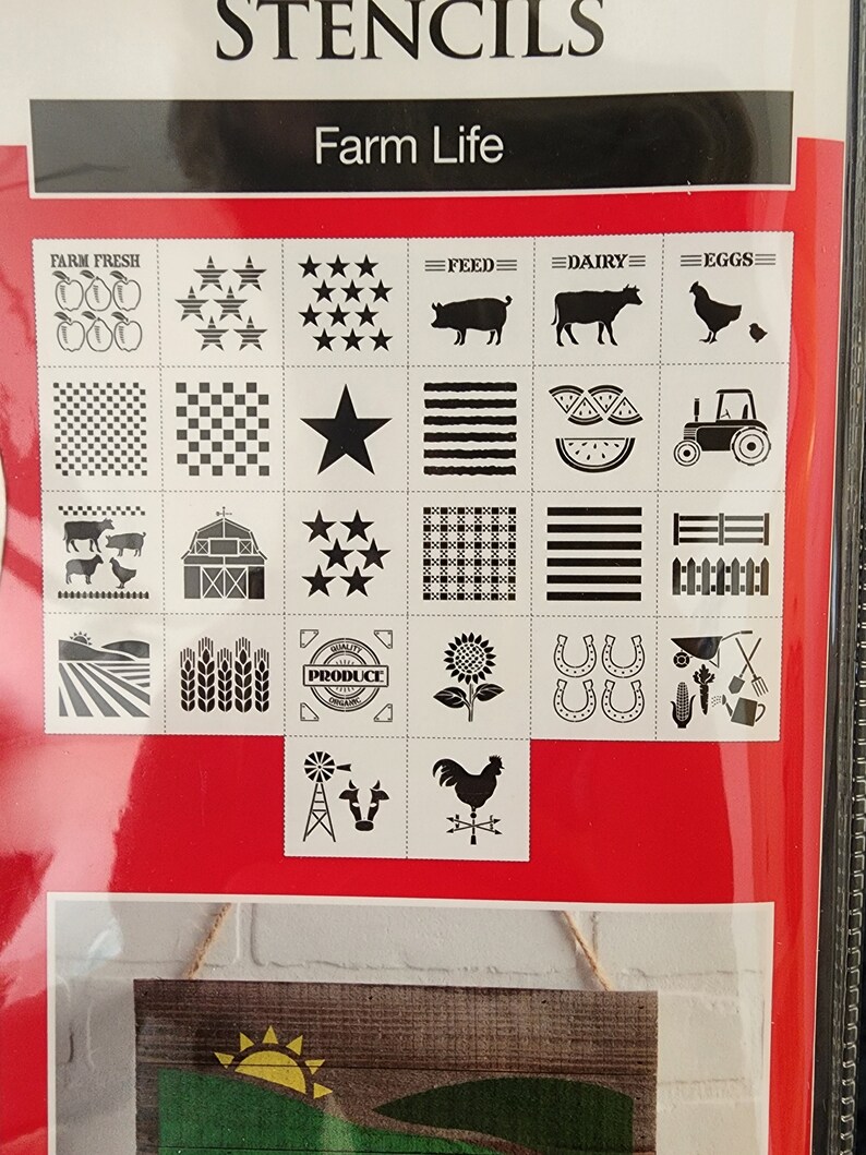 46 Designs Farm Life Stencils by Plaid Folkart - Etsy