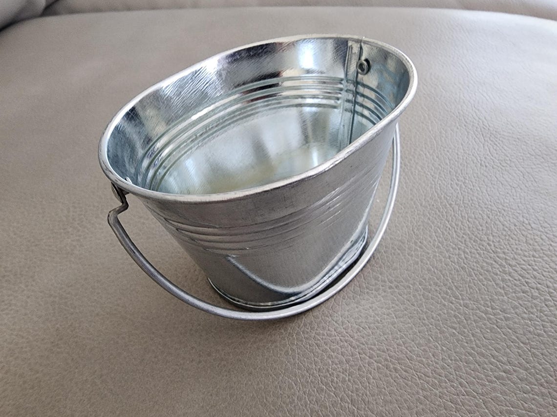 Miniature Galvanized Metal Bucket With Handle - Etsy