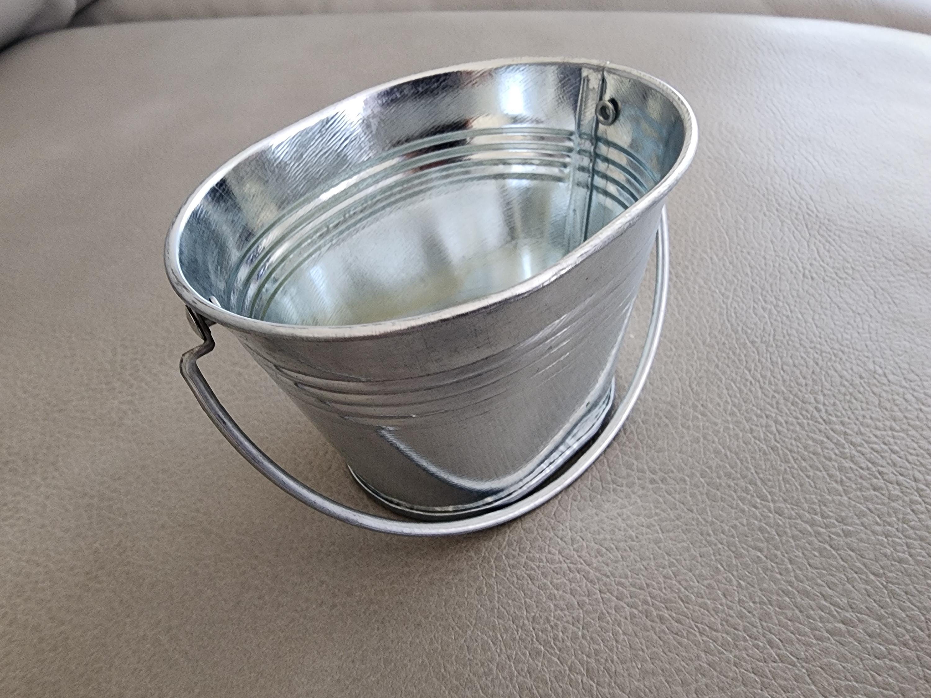 Miniature Galvanized Metal Bucket With Handle - Etsy