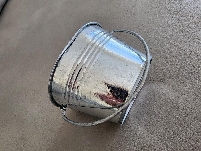 Miniature Galvanized Metal Bucket With Handle - Etsy