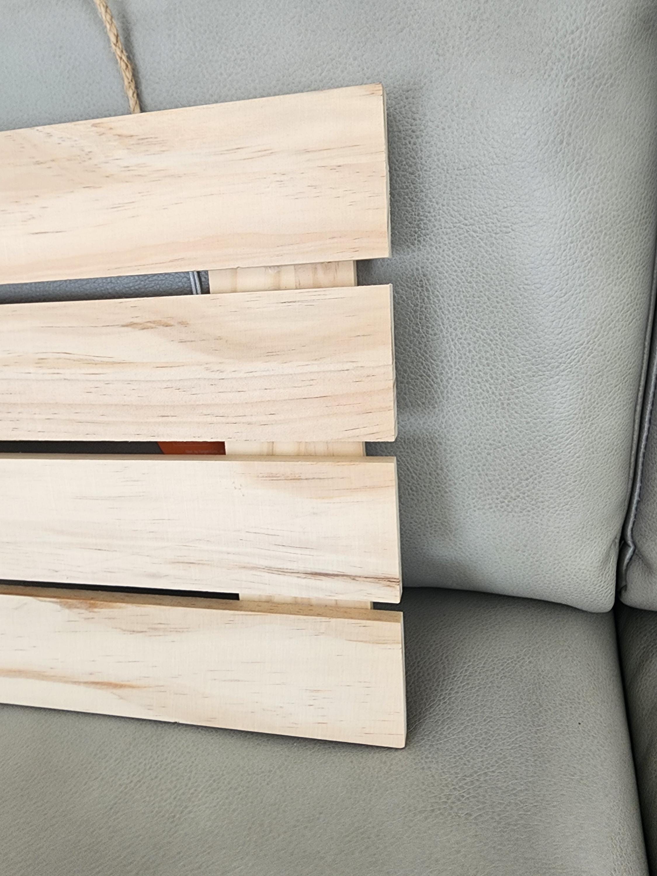 12" Unfinished Wood Slat Hanging Sign - Etsy