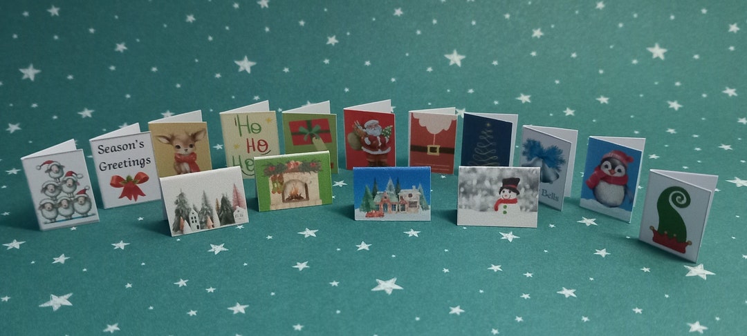 Set3: 15 X 12th Scale Miniature Christmas Cards for Dollshouses ...