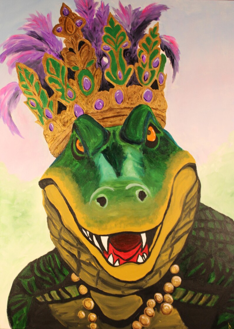 Augustin Mardi Gras Alligator Print From Painting - Available in Two ...