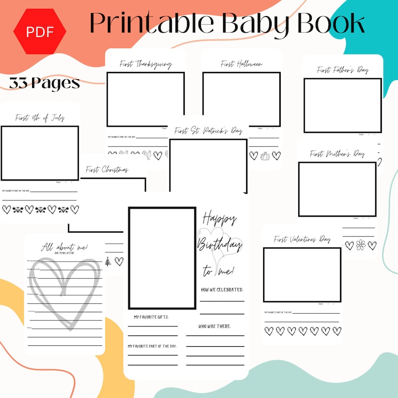 Printable Baby Book - Etsy