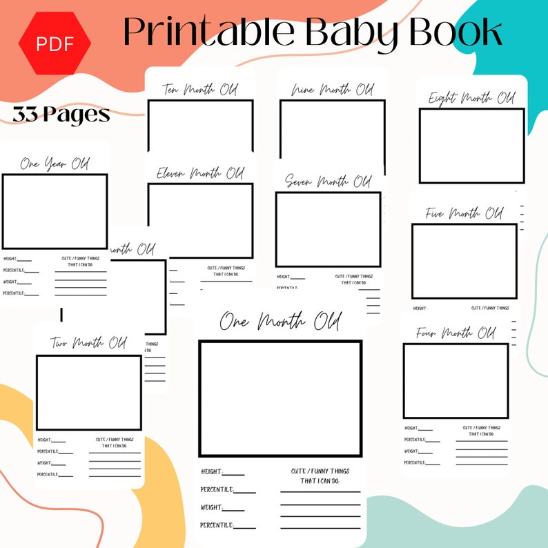 Printable Baby Book - Etsy