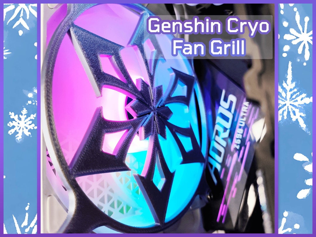 Cryo Element Genshin Impact - Gaming Computer Fan Shroud / Cover ...