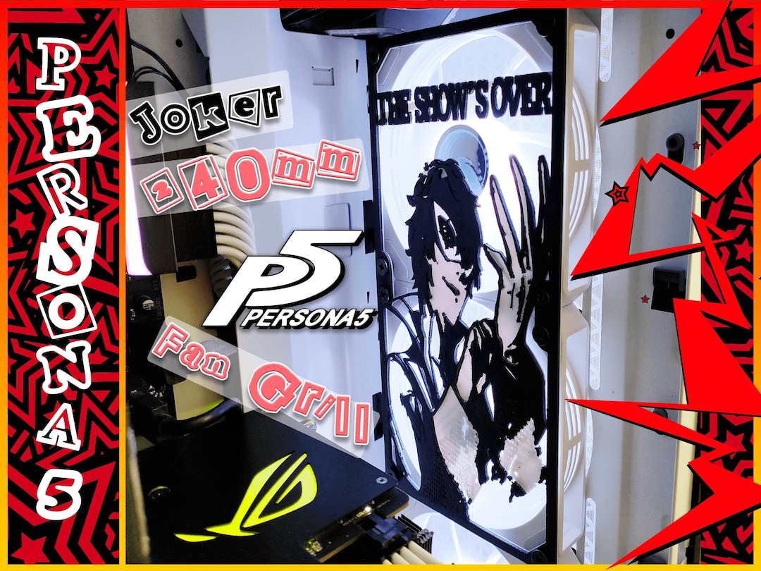 Joker Dual Color Gaming PC Fan Shroud Persona 5 120mm X 240mm Fan Grill ...