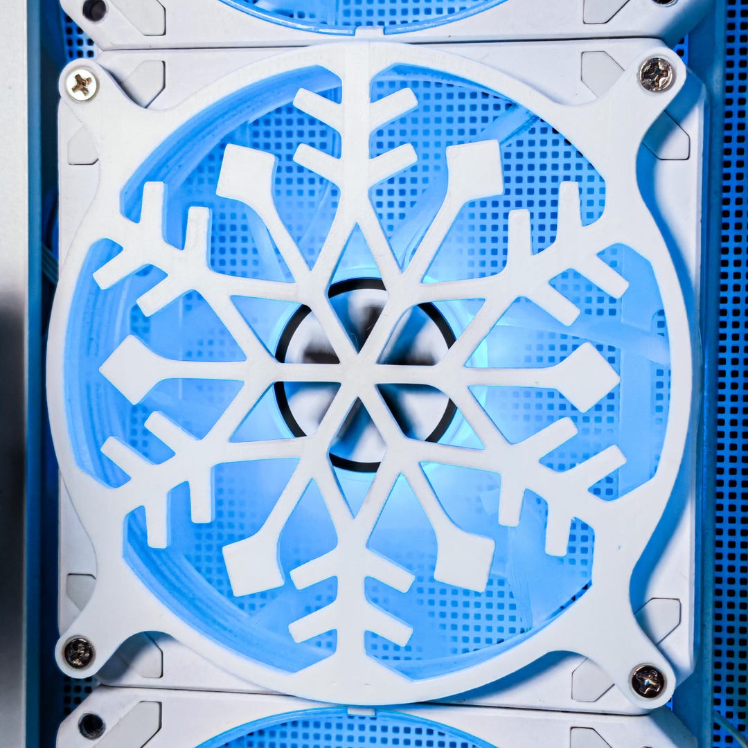 Snowflake - Gaming PC Fan Shroud / Grill / Cover - 120mm, 140mm ...