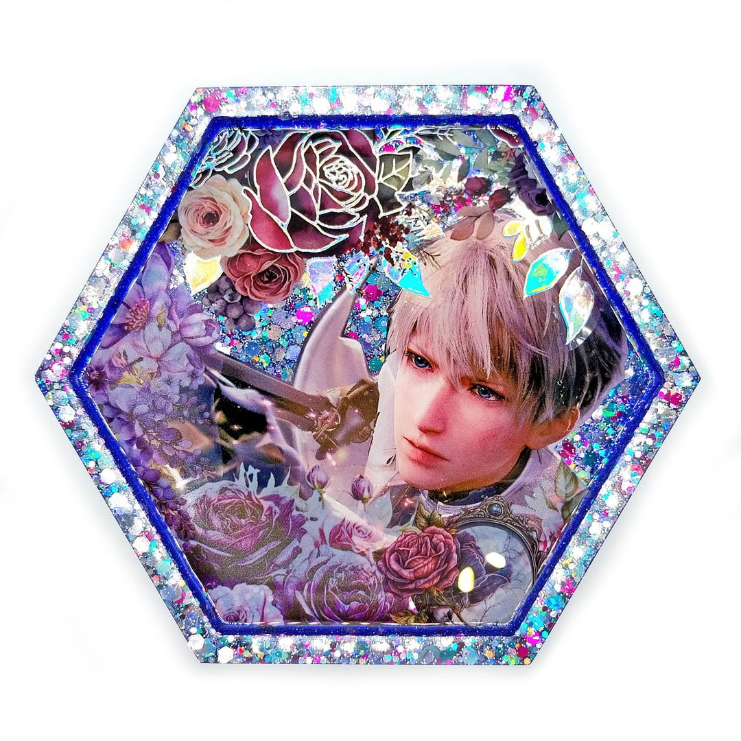 Xavier Love and Deepspace Inspired Tray Blue Purple Resin Hexagon ...