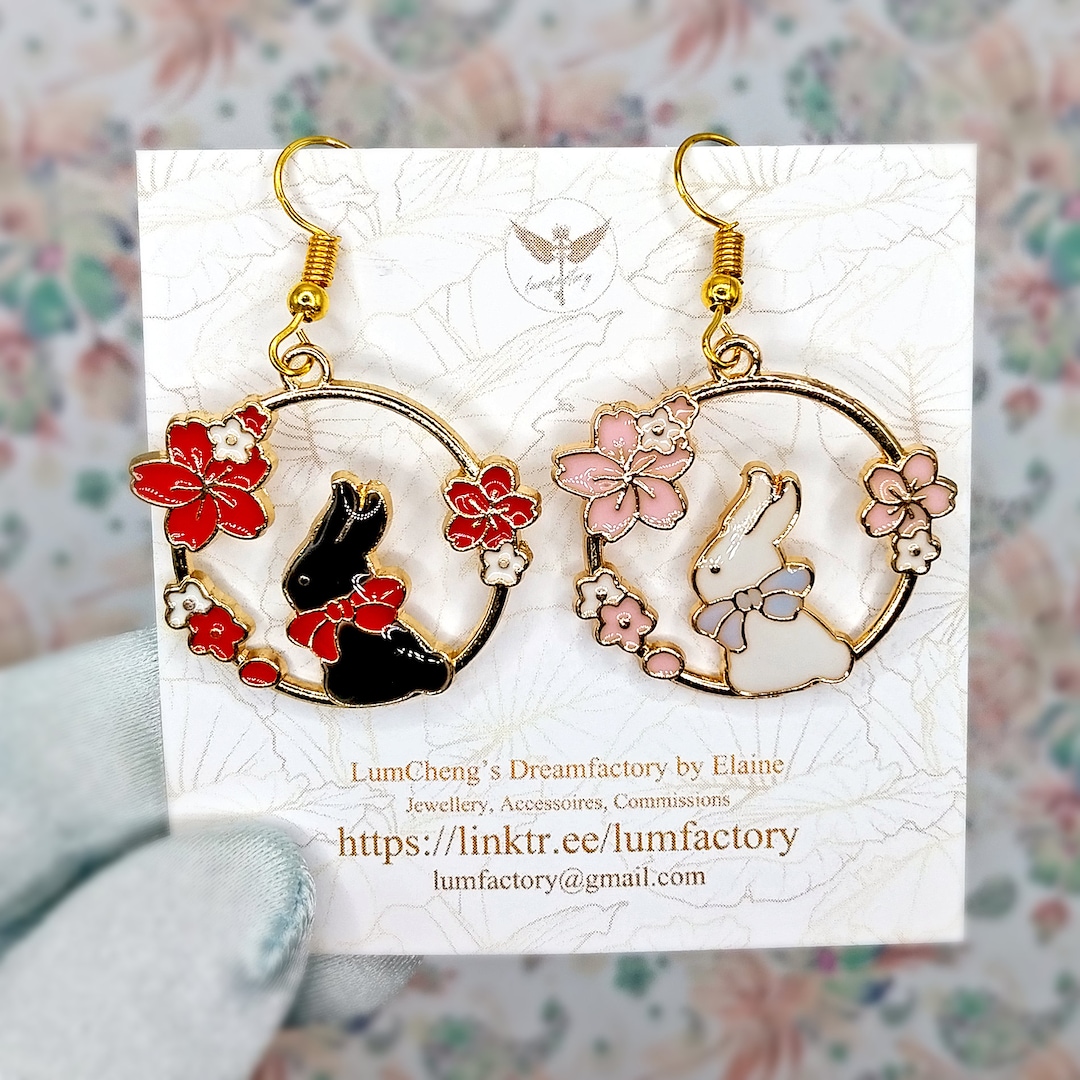Wangxian Mo Dao Zu Shi MDSZ Inspired Moon Rabbit Earrings Bunnies Lan ...