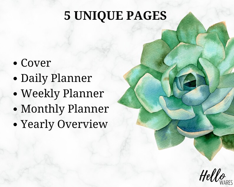 Daily Weekly Monthly Planner Printable Planner Digital - Etsy