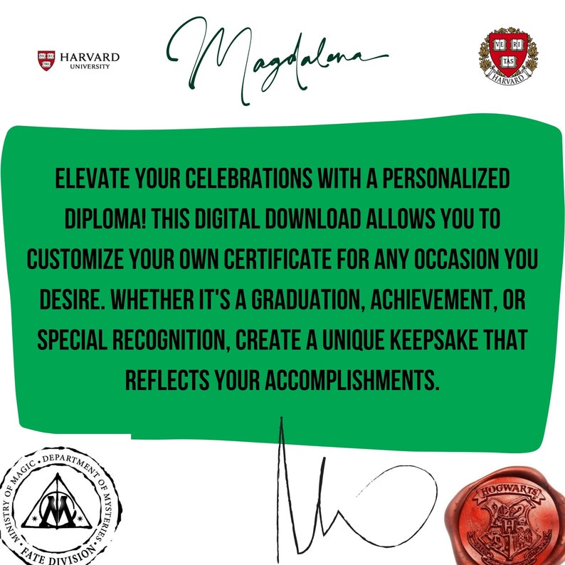 Personalized Diploma Printable Certificate Customized - Etsy