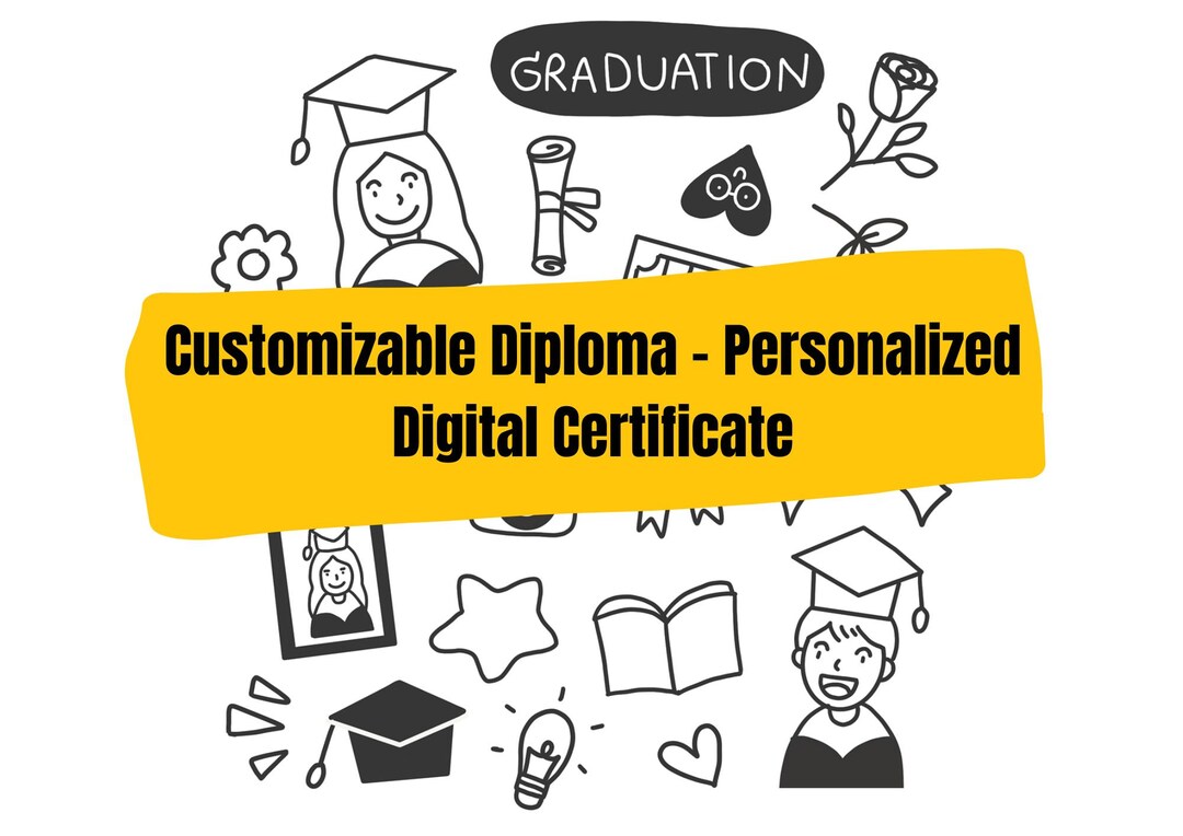 Personalized Diploma Printable Certificate Customized Graduation Gift ...