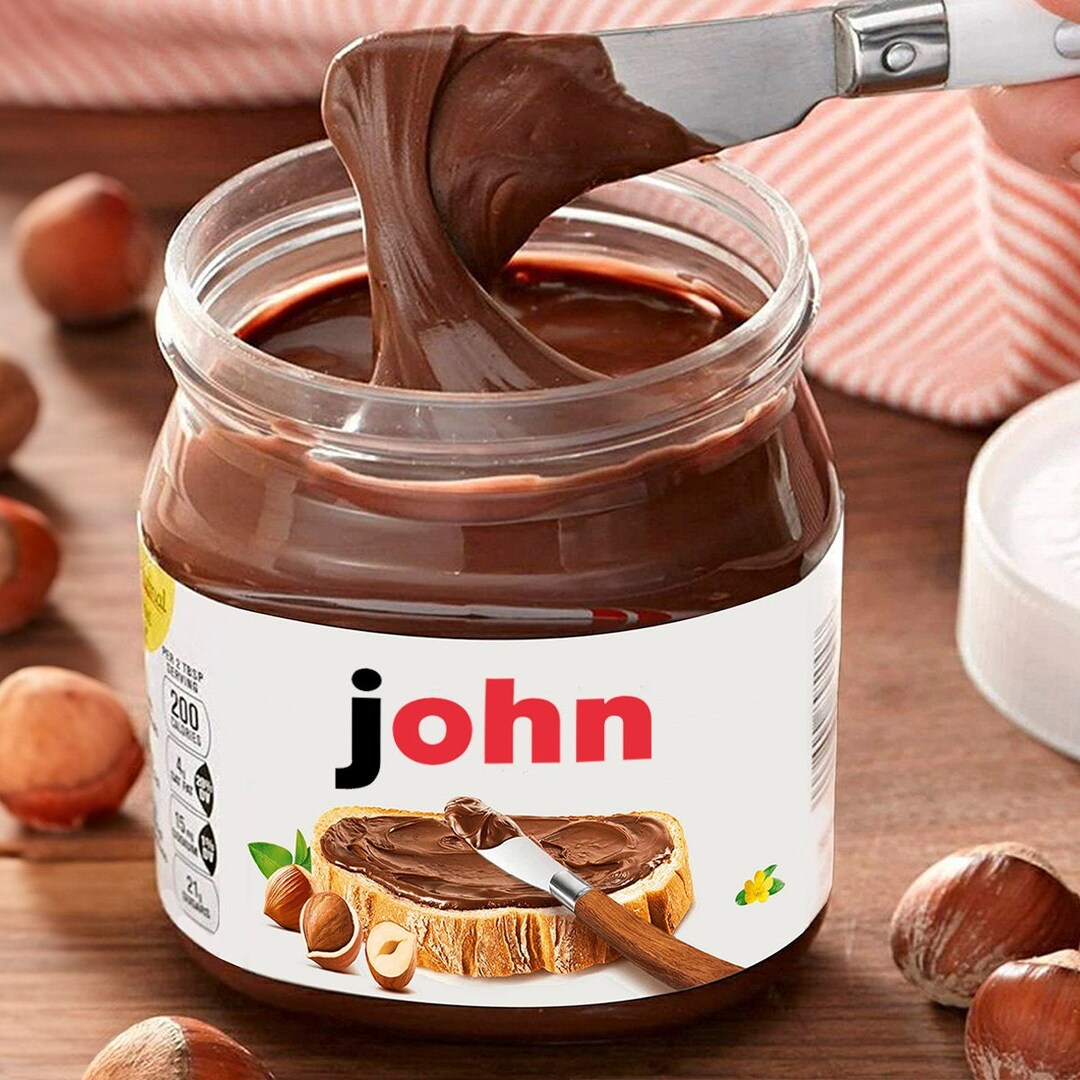 Personalised Chocolate NUTELLA Jar Label Printable Digital File ...