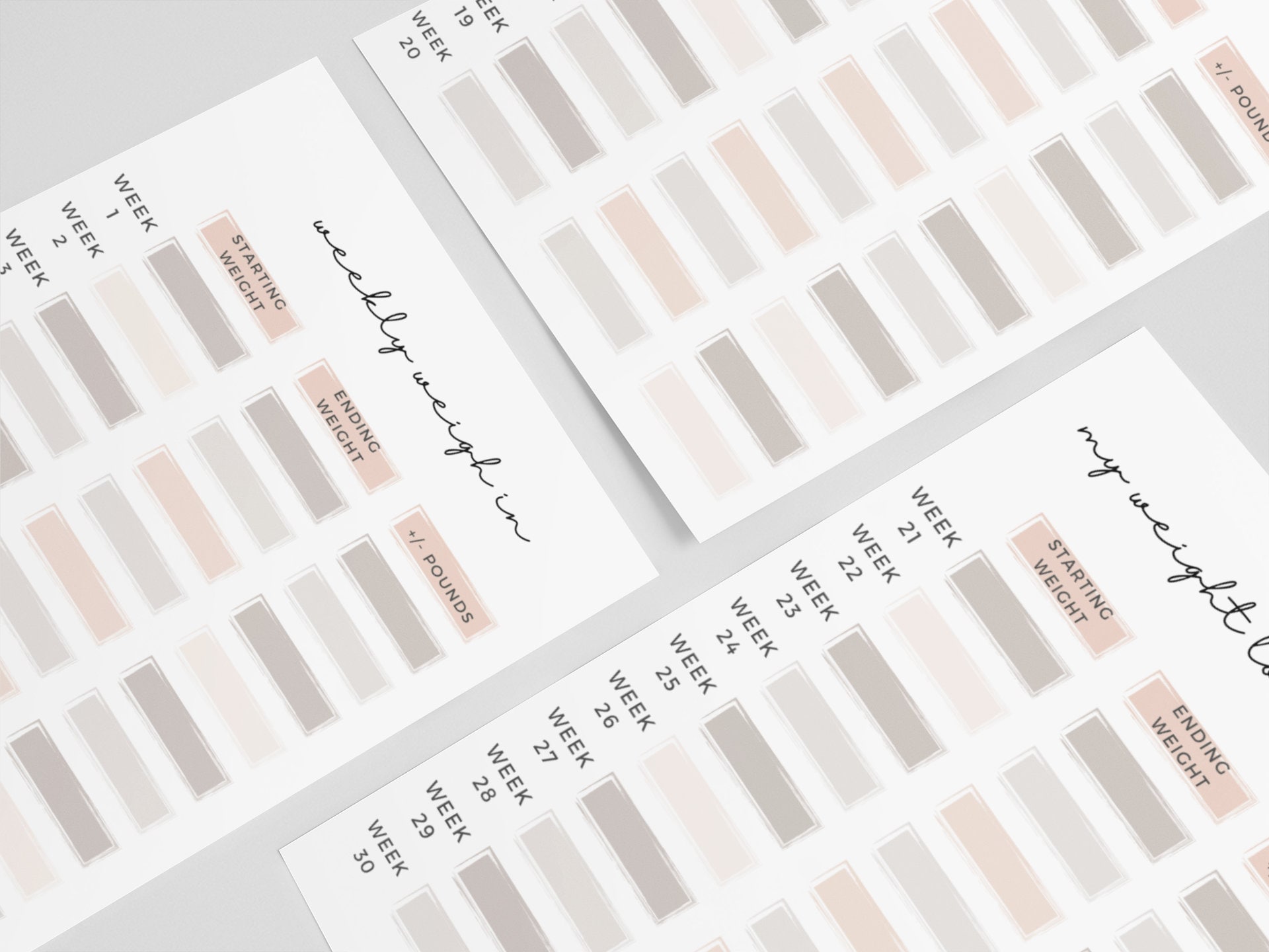 Weekly Weigh in Printable Template| Weight Loss Tracker| 60 Week ...