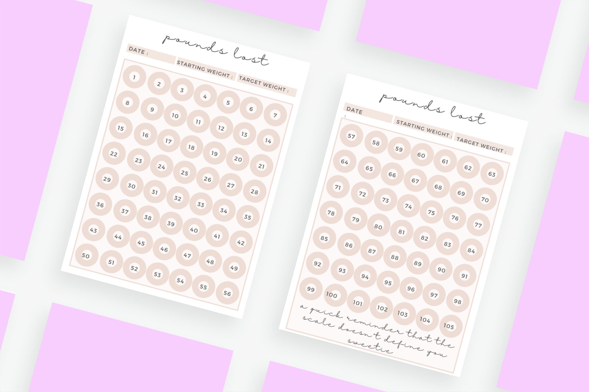Printable Weight Loss Visualization Tracker Chart| Weight Loss Pounds ...