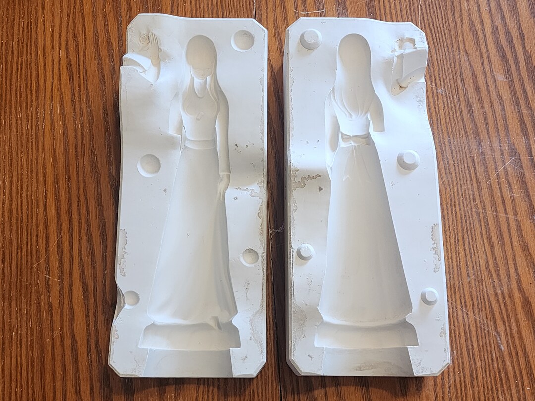 Vintage Slip Cast Mold- Ceramic- Slender Figure 'missy' With Rose ...