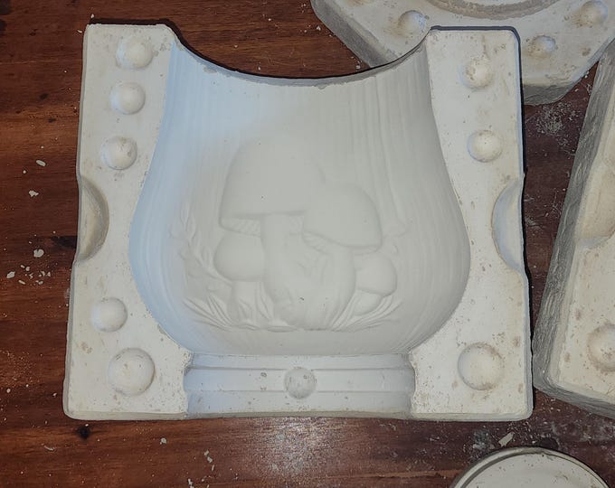 Vintage Slip Cast Mold- Ceramic- Rare Merry Mushroom Large Canister ...
