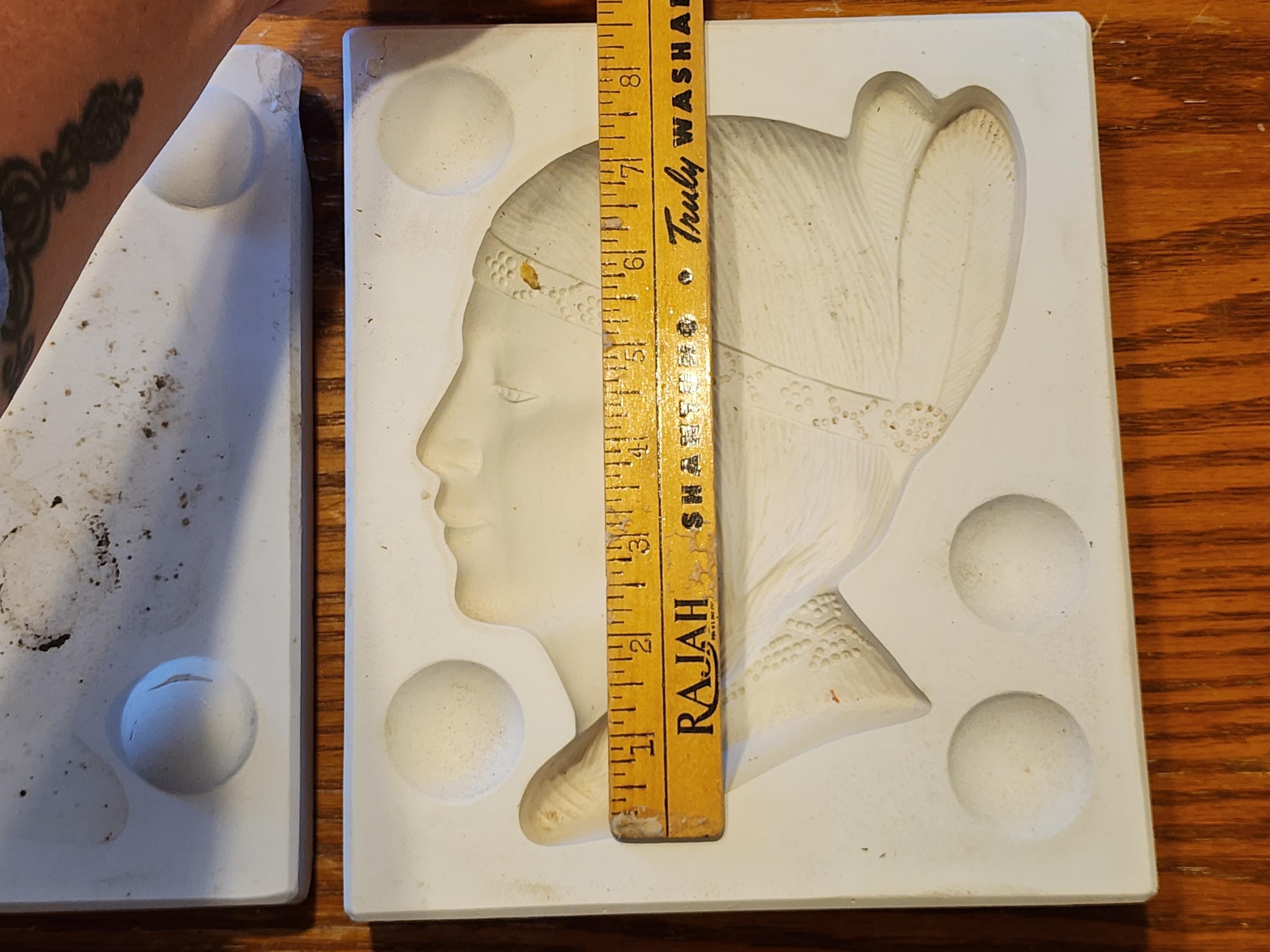 Vintage Slip Cast Mold- Ceramic- Indian Head Plaque- White Horse - Etsy