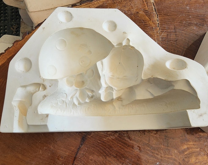 Vintage Slip Cast Mold- Ceramic- Pixie With Mushroom- Mcnees - Etsy