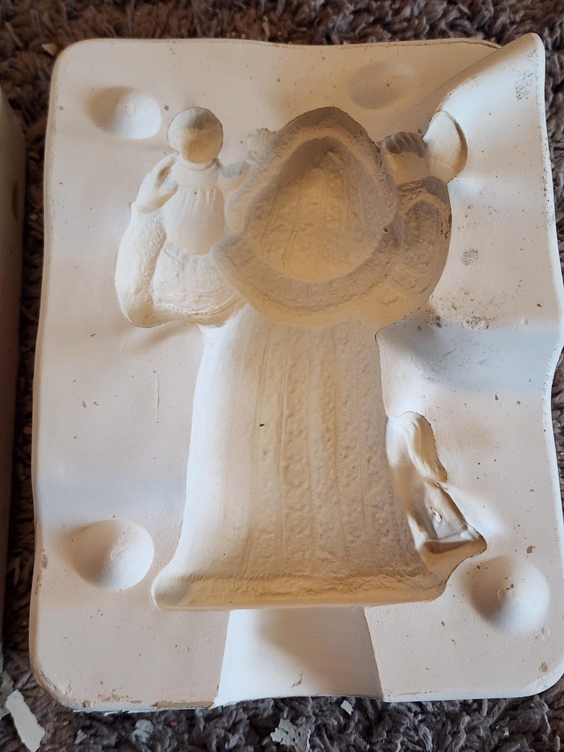 Vintage Slip Cast Mold- Ceramic- Christmas- Santa With Child- Gare ...