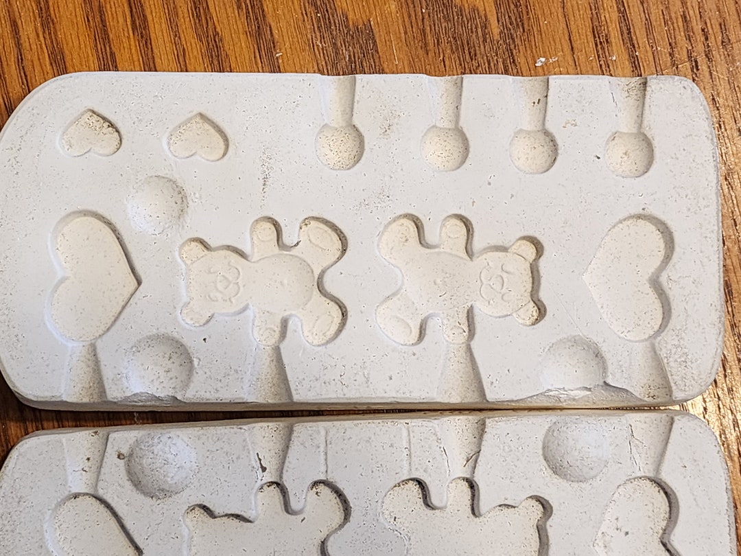 Vintage Slip Cast Mold Ceramic Bears and Hearts Kimple Molds - Etsy