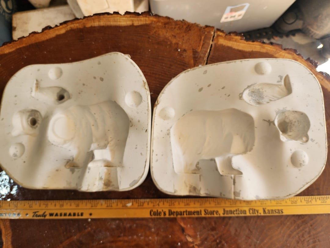 Vintage Slip Cast Mold Ceramic Large Bear Kimple - Etsy