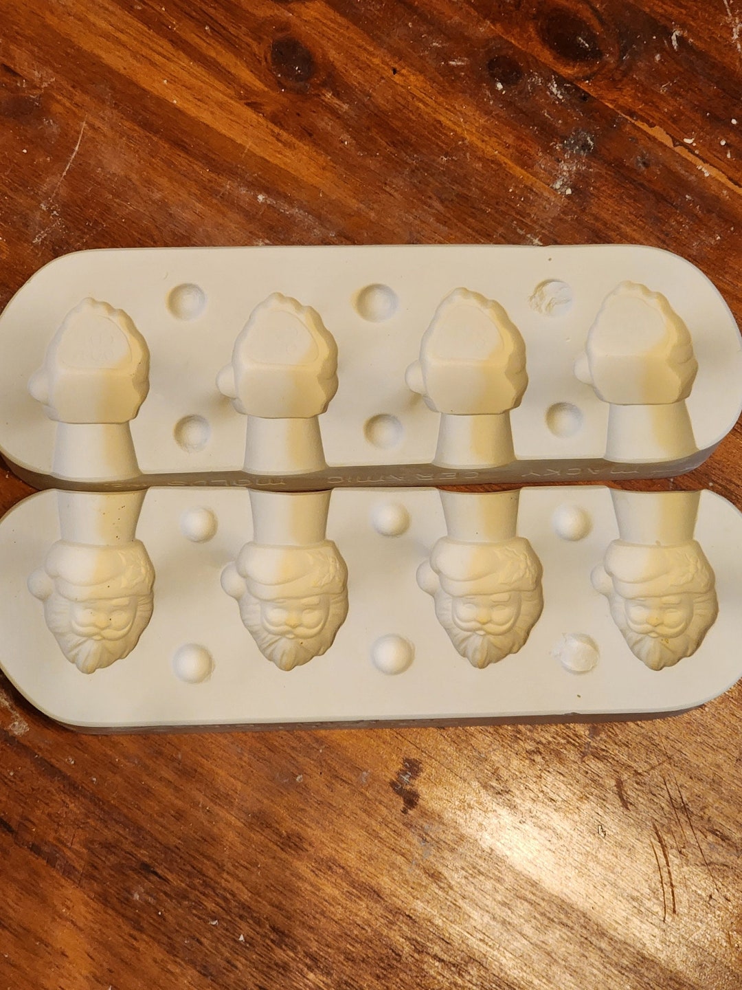 Vintage Slip Cast Mold Ceramic Santa Napkin Rings Christmas Macky Molds ...
