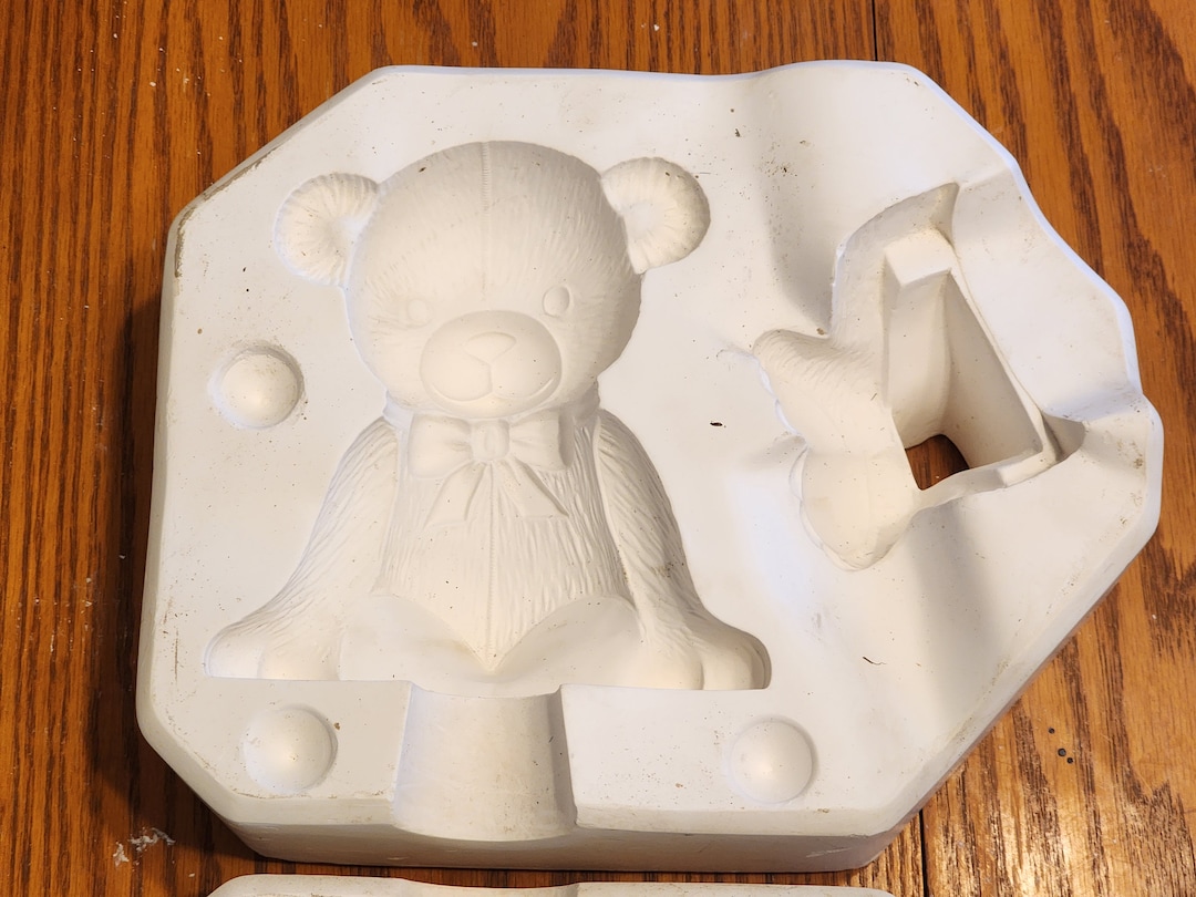Vintage Slip Cast Mold- Ceramic- Boy Teddy Bear Stocking Hanger- Scioto ...