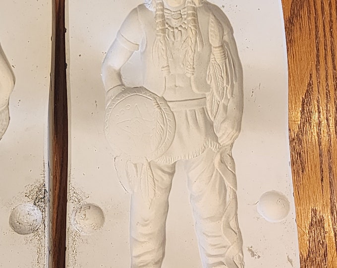 Vintage Slip Cast Mold- Ceramic- Native American Indian Warrior- Kimple ...
