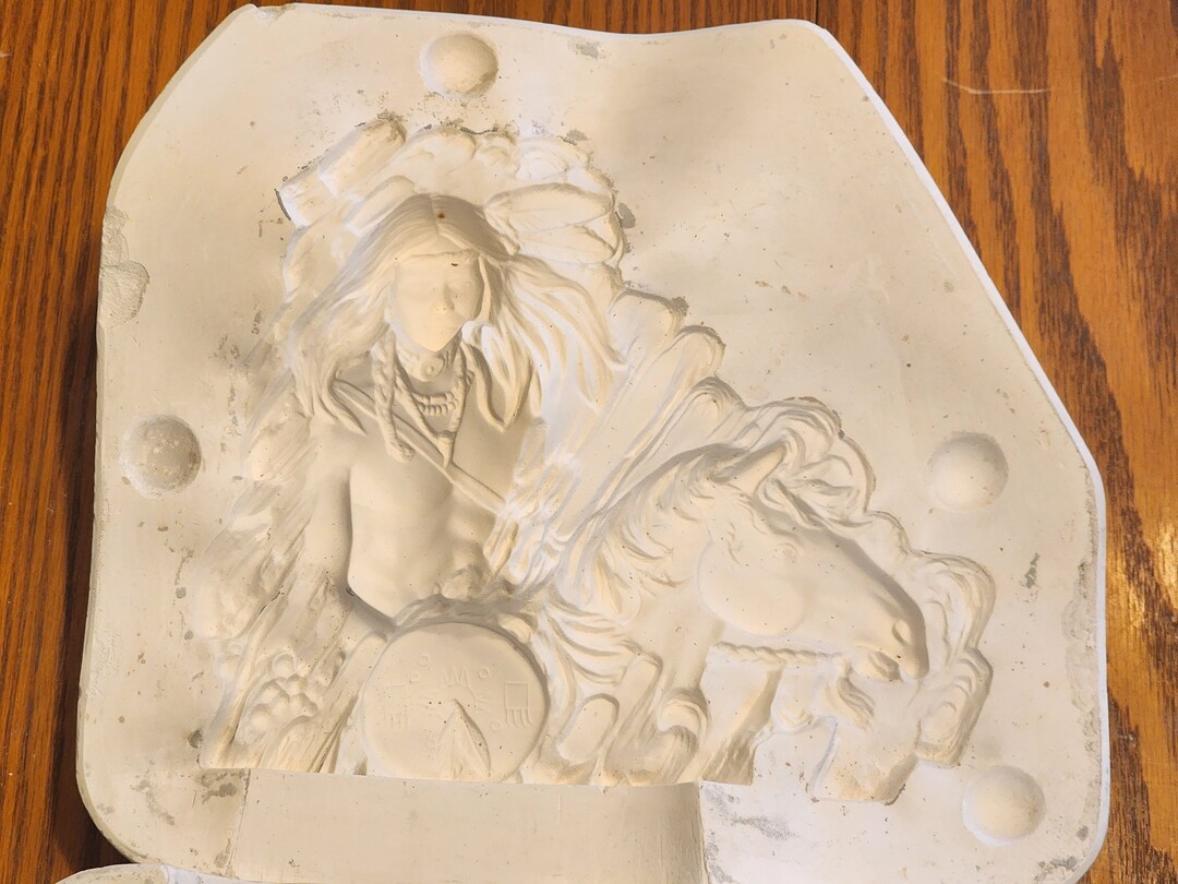 Vintage Slip Cast Mold- Ceramic- Brave Horse Native American- Kimple ...