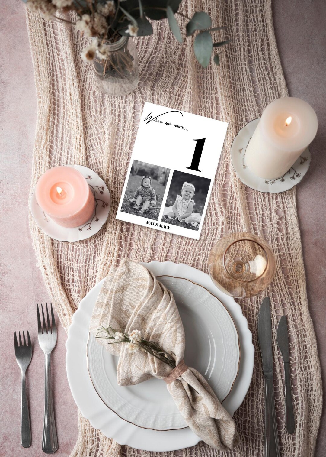 When We Were Table Number Wedding Table Numbers Cards Wedding Photo ...