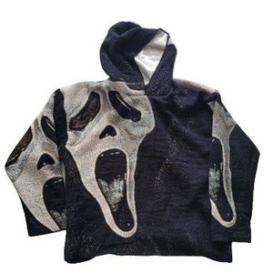 Scream Full Tapestry Hoodie Handmade, Ghost Face Hoodie, Halloween ...
