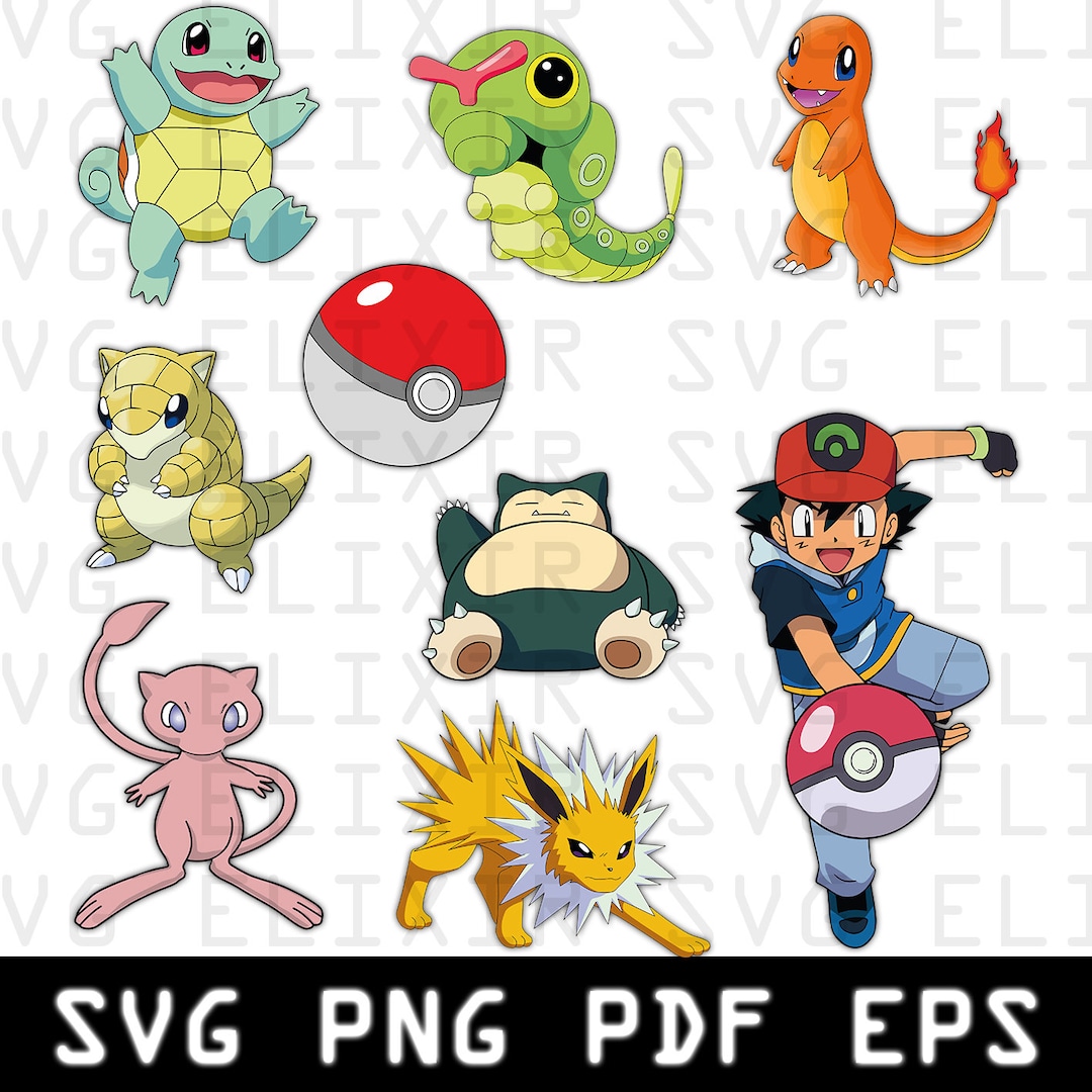Pokemon SVG Pokemon Vector Pokemon Characters SVG Pokemon - Etsy