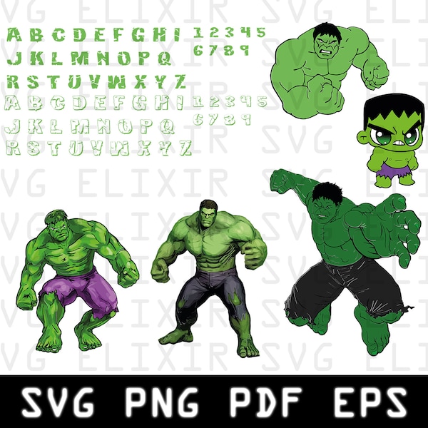 Hulk Font Svg - Etsy